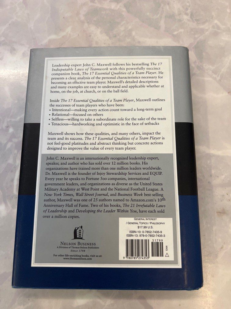 The 17 Essential Qualities of a Team Player - John C. Maxwell, Hobbies ...