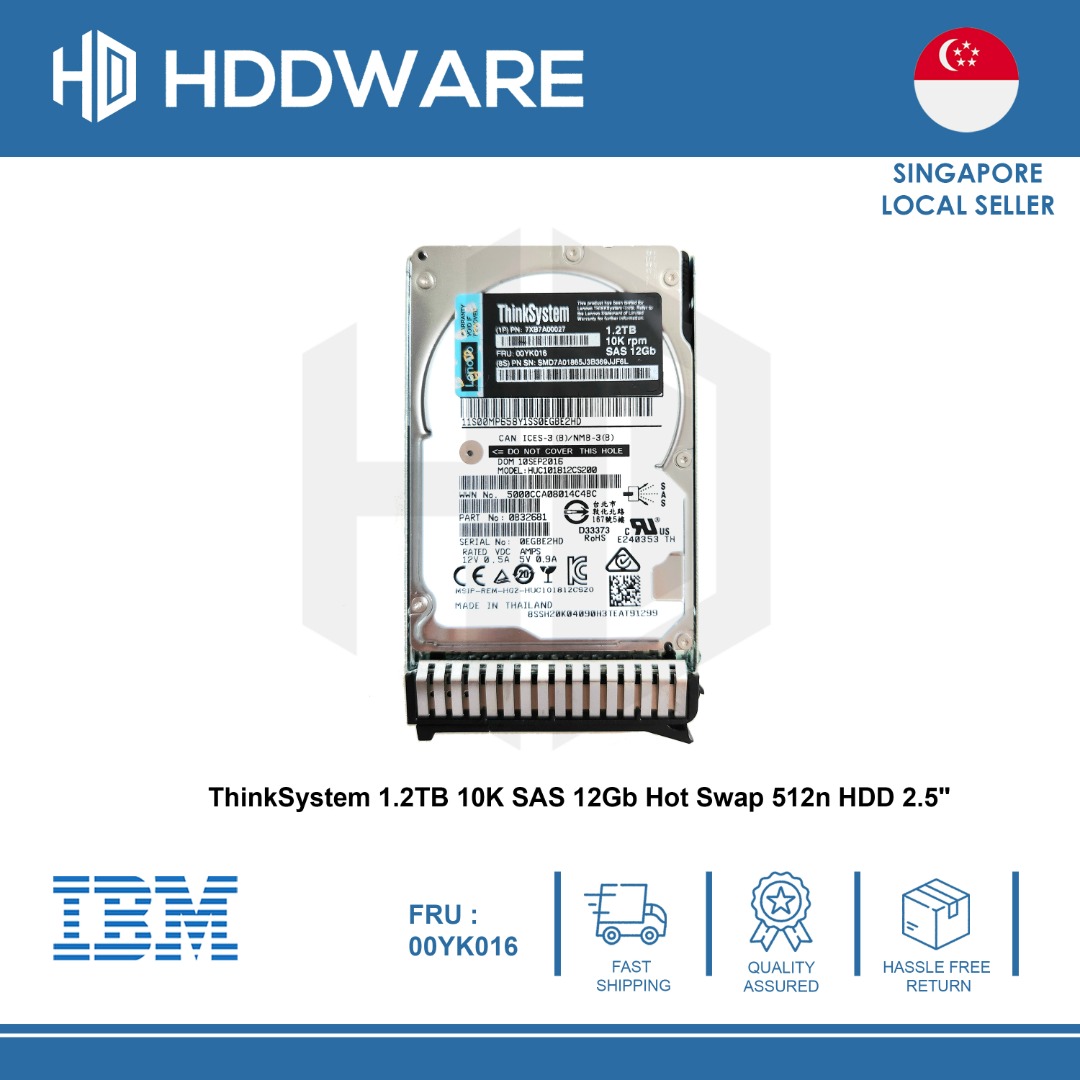 ThinkSystem 1.2TB 10K SAS 12Gb Hot Swap 512n HDD 2.5" // 7XB7A00027 ...