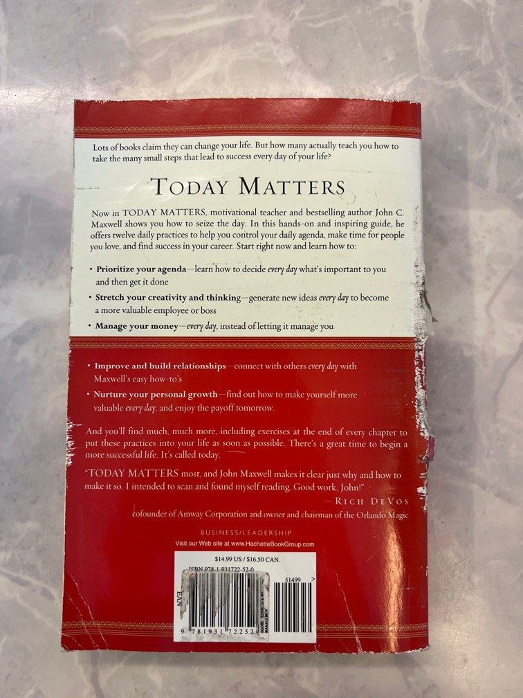 Today Matters - John C. Maxwell, Self-help books, Hobbies & Toys, Books ...