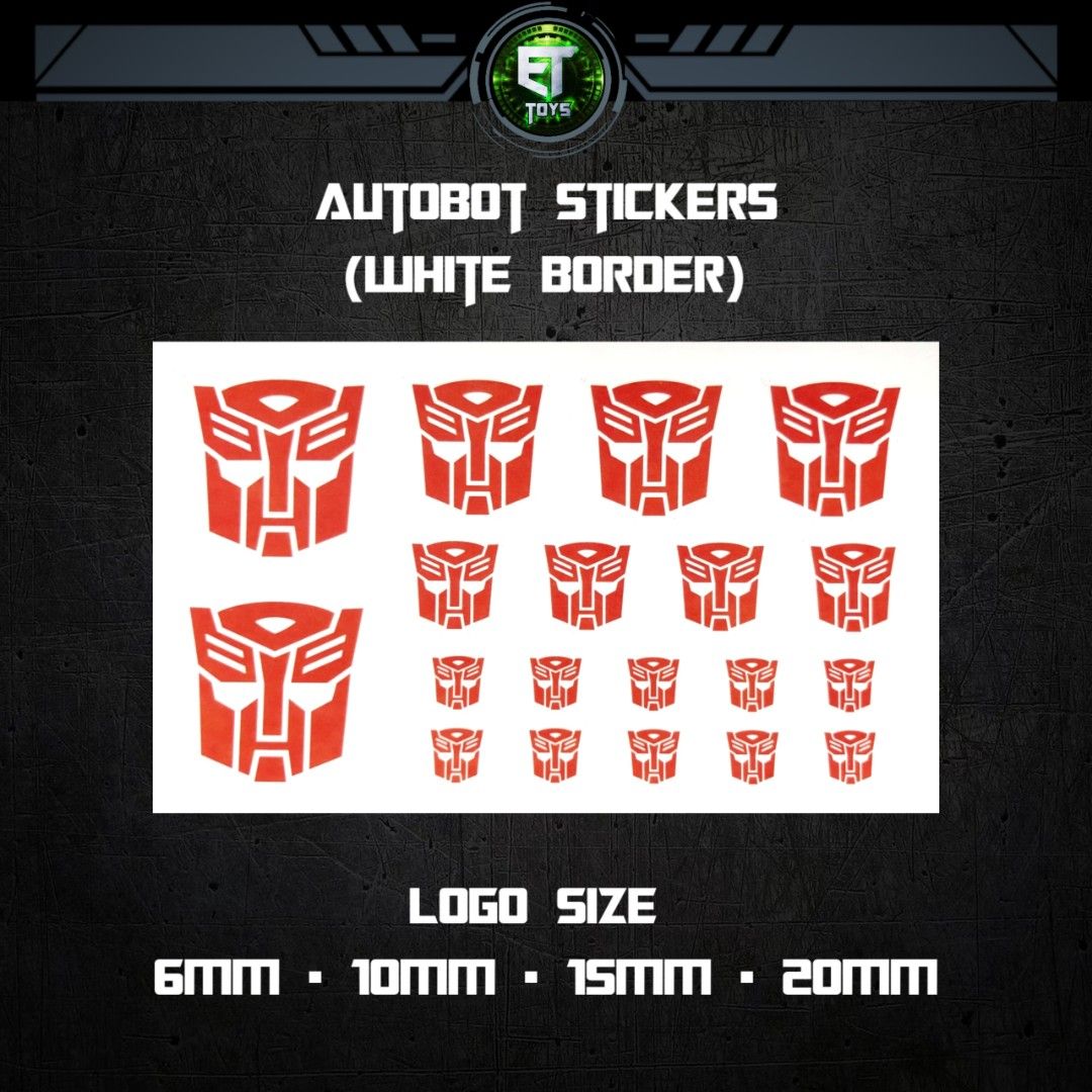 Transformers Stickers With White Border Autobot Decepticon Logo Sticker ...