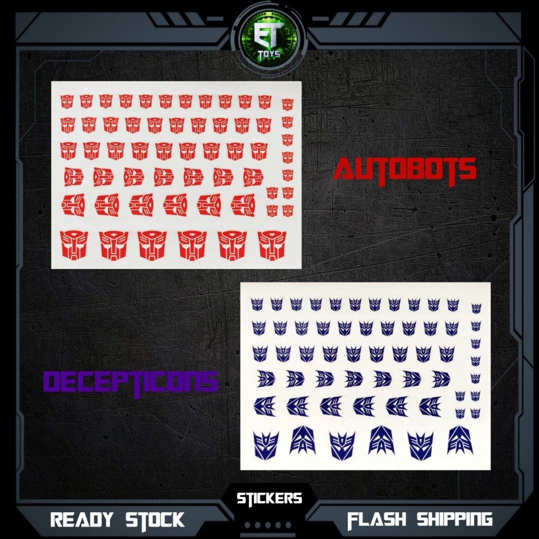 Transformers Stickers With White Border Autobot Decepticon Logo Sticker ...