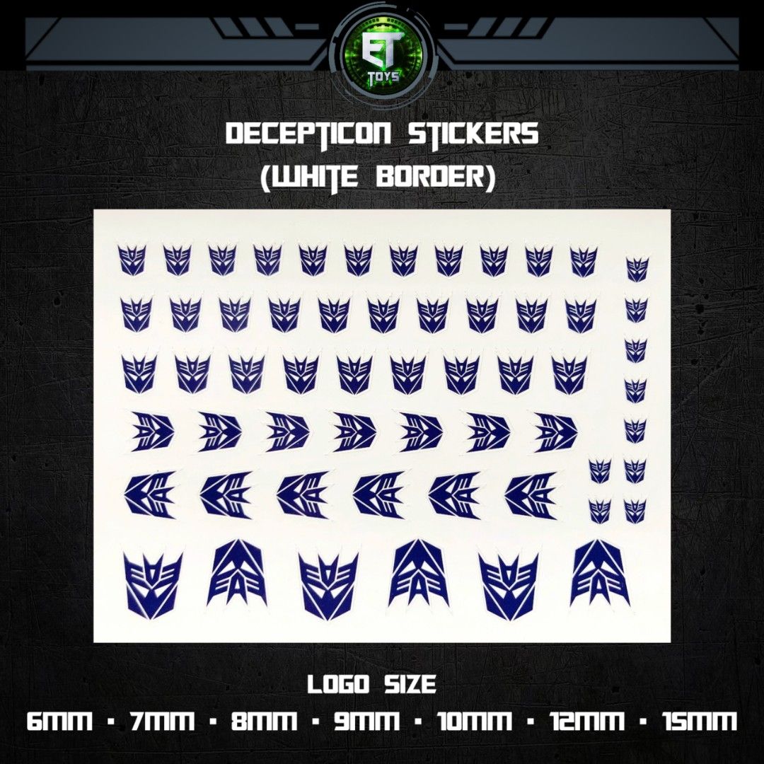 Transformers Stickers With White Border Autobot Decepticon Logo Sticker ...