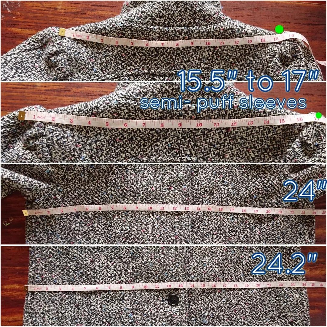 TWEED COAT / WHITE BLACK SPECKS (WOOL) w/discolored lining, Women's ...