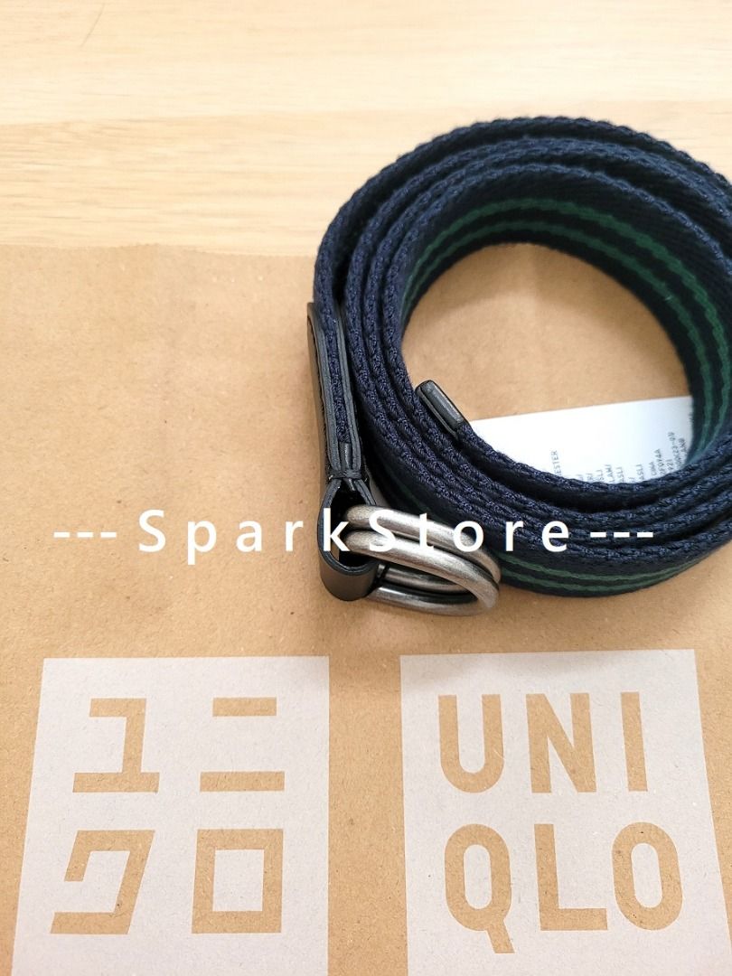 Uniqlo Sabuk Ikat Pinggang Pria Canvass Double Ring Navy Hijau, Fesyen ...