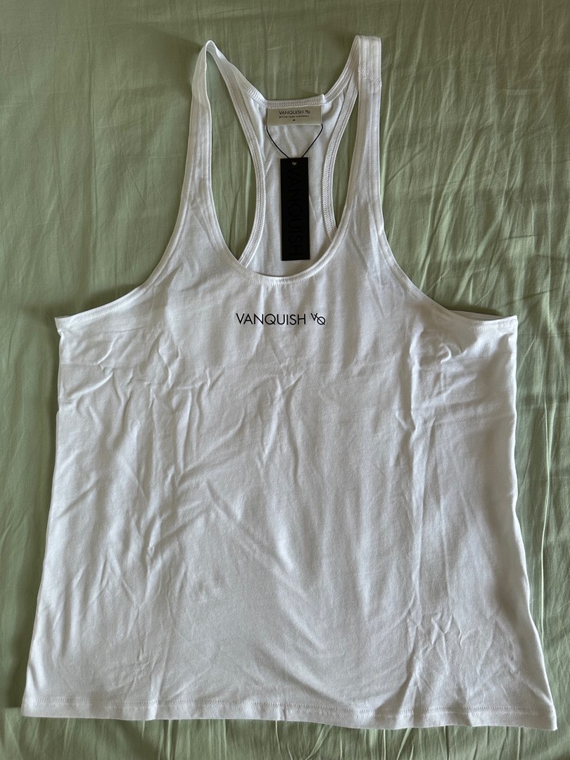 Vanquish Core White Stringer Singlet, Men's Fashion, Activewear on ...