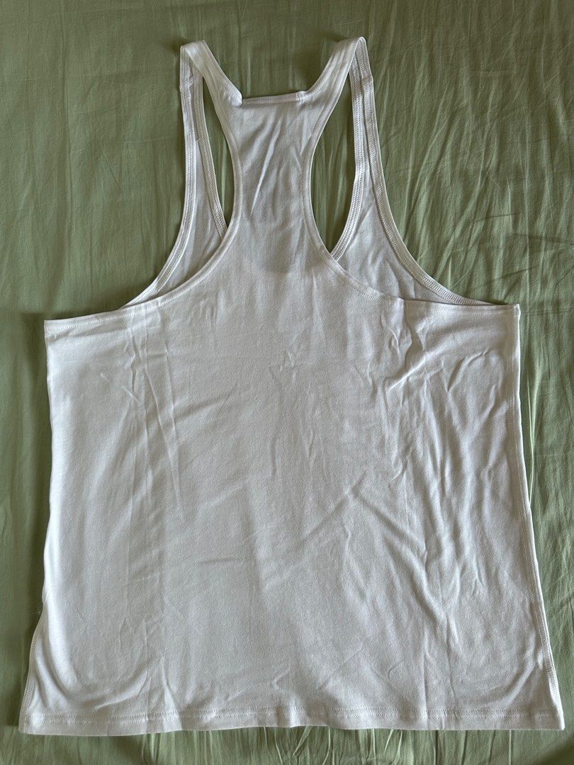 Vanquish Core White Stringer Singlet, Men's Fashion, Activewear on ...