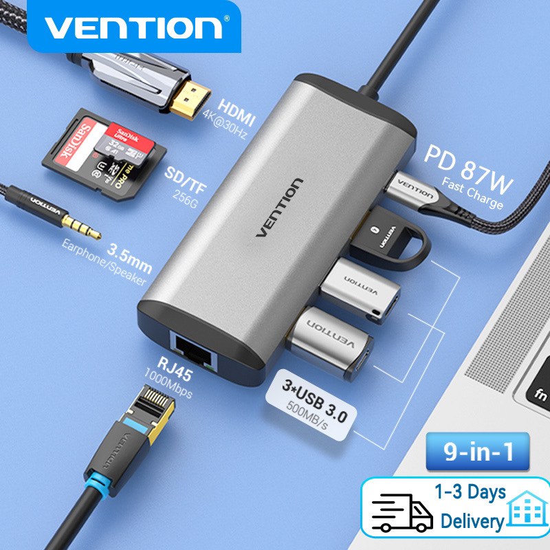 Vention 9 in 1 USB C Hub Converter Adapter Type c Docking Station Type ...
