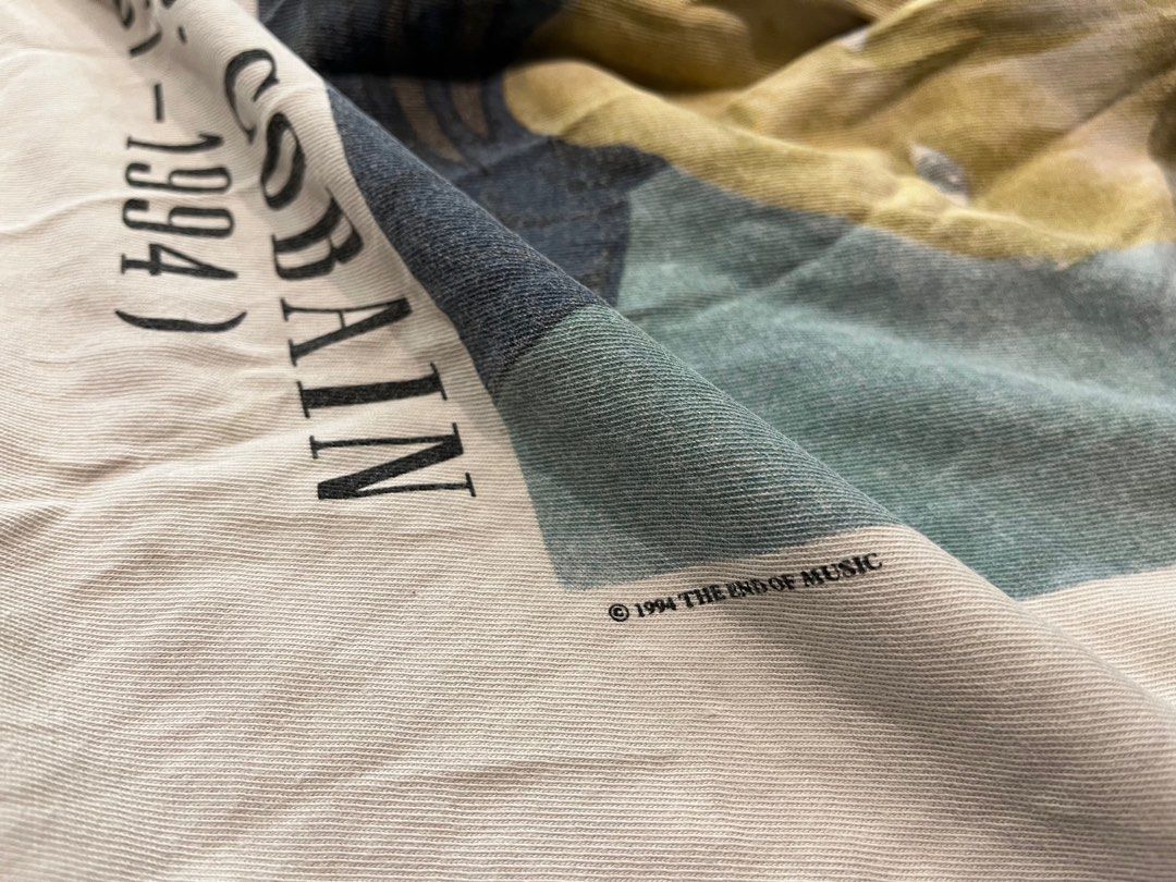 Vintage Kurt Cobain Nirvana T-Shirt (Giant Tag), Men's Fashion, Tops ...