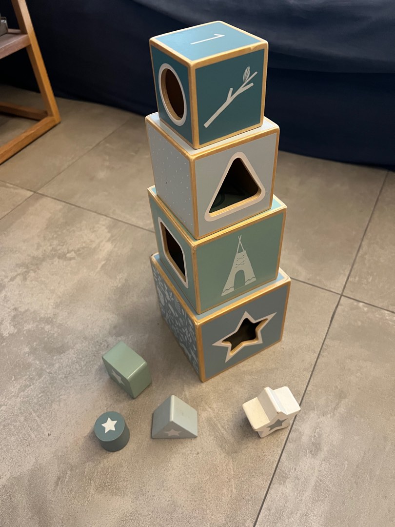 Wood stacking blocks, Babies & Kids, Infant Playtime on Carousell