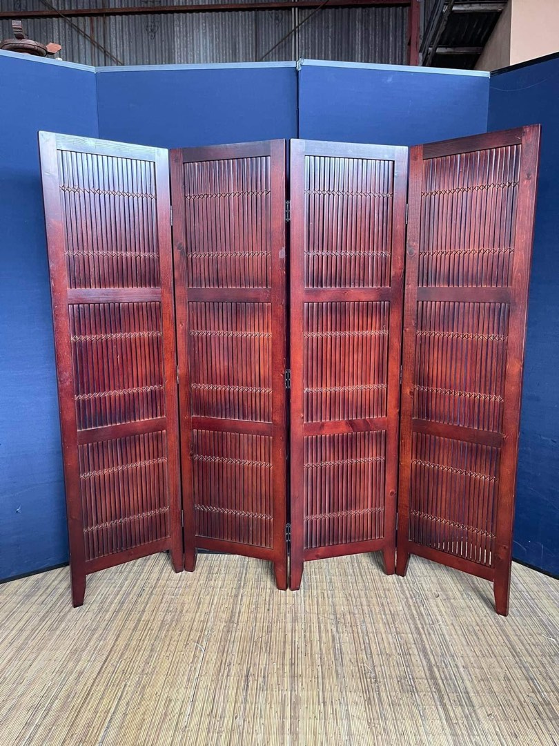 Wooden Partition 64”L x 60”H Solid wood 4 panels In good condition on ...