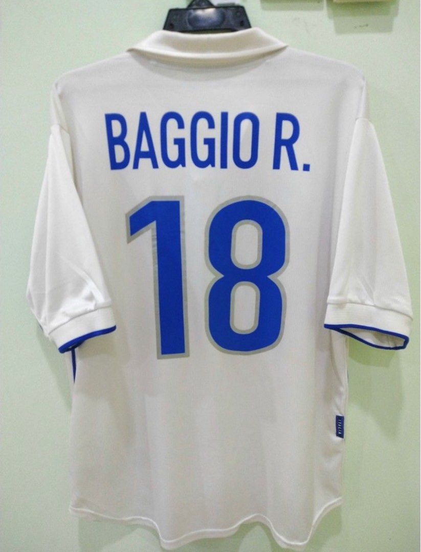 #18 Roberto Baggio Italy away 1998 world cup soccer/football jersey/kit ...