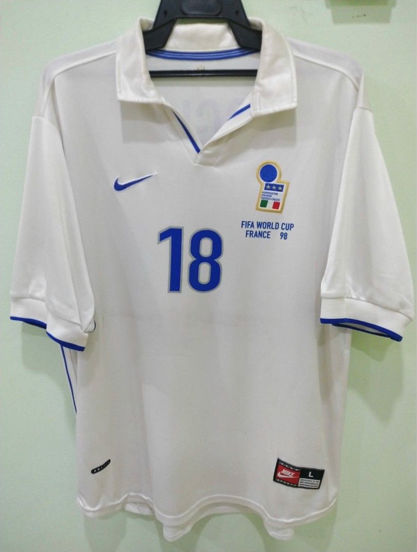 #18 Roberto Baggio Italy away 1998 world cup soccer/football jersey/kit ...