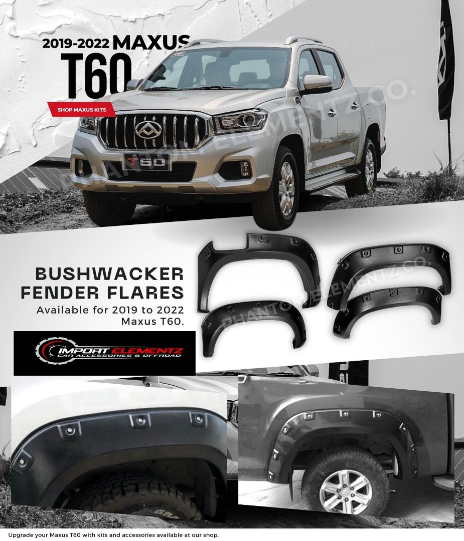 2019 to 2023 Maxus T60 Bushwacker Fender Flare with rivets., Car Parts ...
