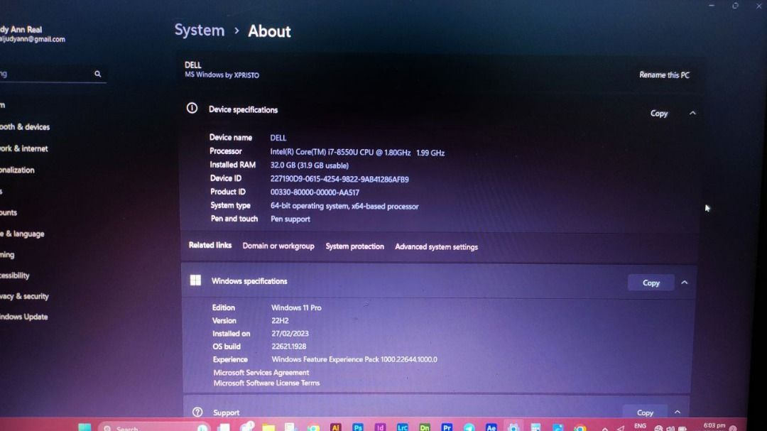 2ND HAND: Dell Inspiron 15 5570 i7 8th Gen 32GB RAM 960GB SSD AMD R7440 ...