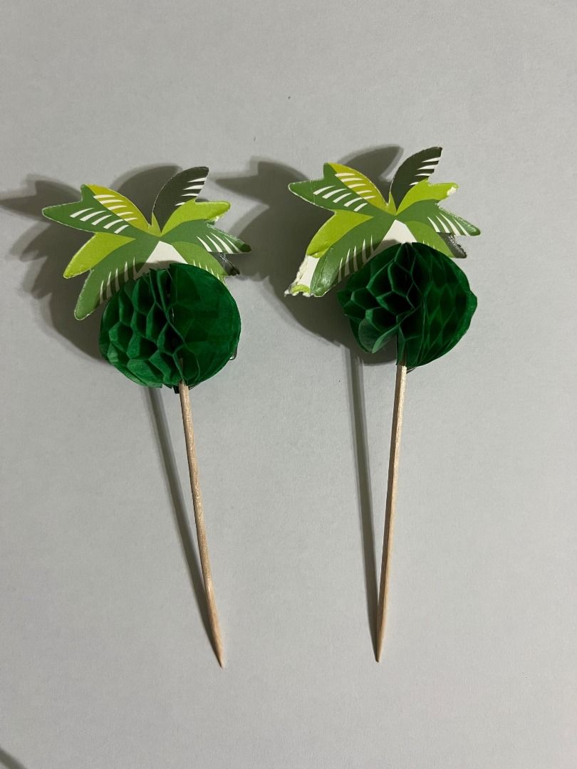 3D Coconut Tree / Tropical themed cake topper / fruit picks / food ...