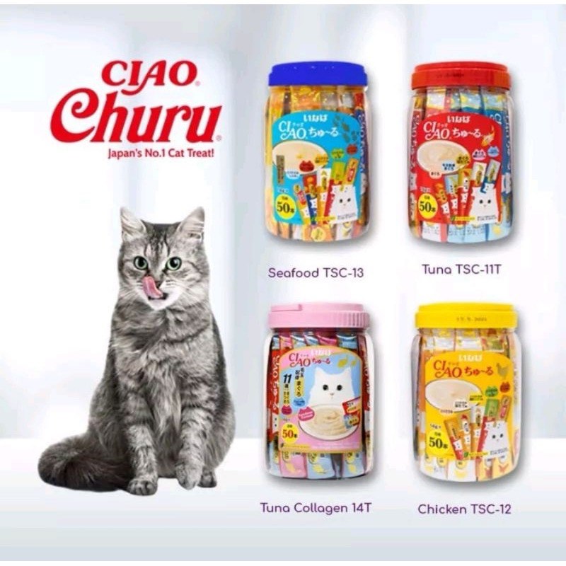 [4 Flavours] Ciao Churu 50 Sticks Tub, Pet Supplies, Pet Food on Carousell