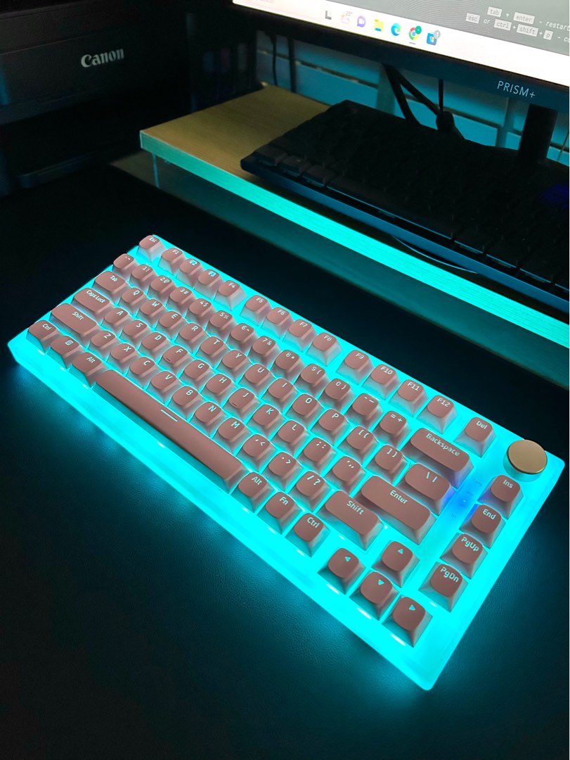 75% Custom Mechanical Keyboard (OEM Light Pink Keycaps) - Fully Modded ...