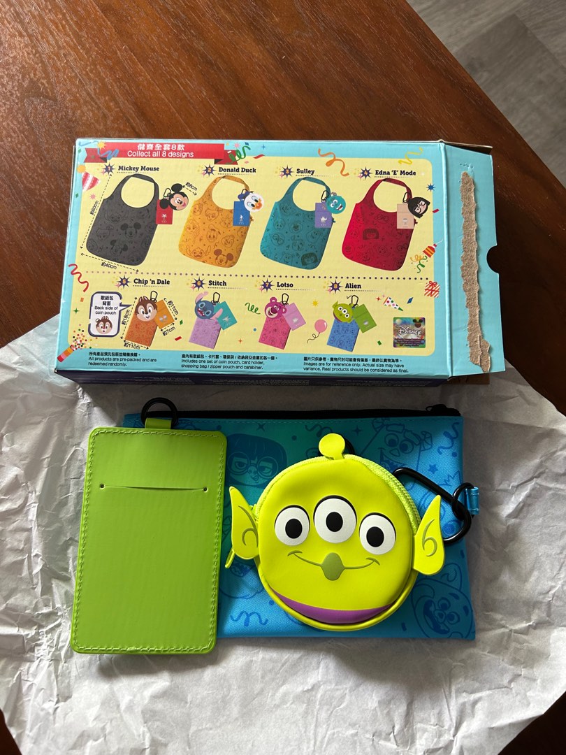 7-Eleven X Disney Alien Zipper Pouch Set, Women's Fashion, Bags ...