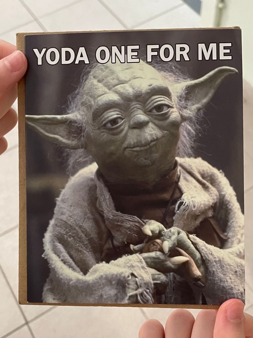 YODA ONE FOR ME’ card, 興趣及遊戲, 手作＆自家設計, 其他 - Carousell