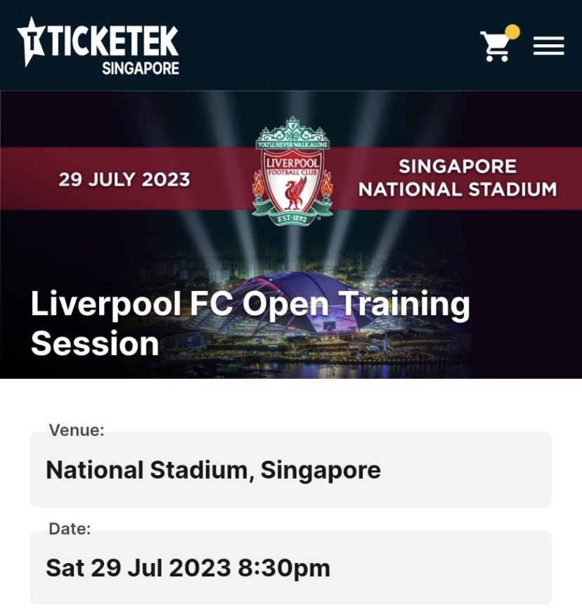 Liverpool FC Open Training Ticket for Sale, Tickets & Vouchers, Event ...