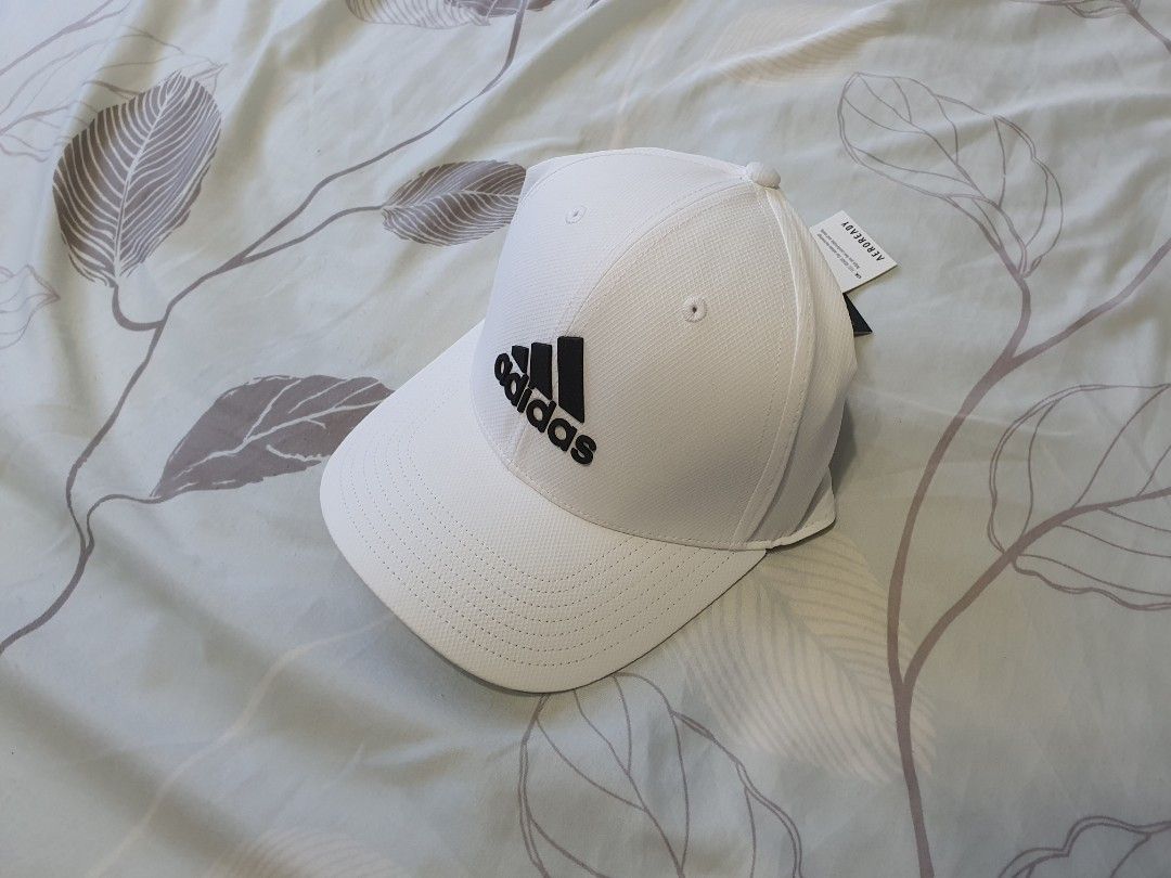 Authentic embossed Adidas GOLF TOUR SNAPBACK HAT Men AEROREADY Original White Cap OSFM Baseball ...