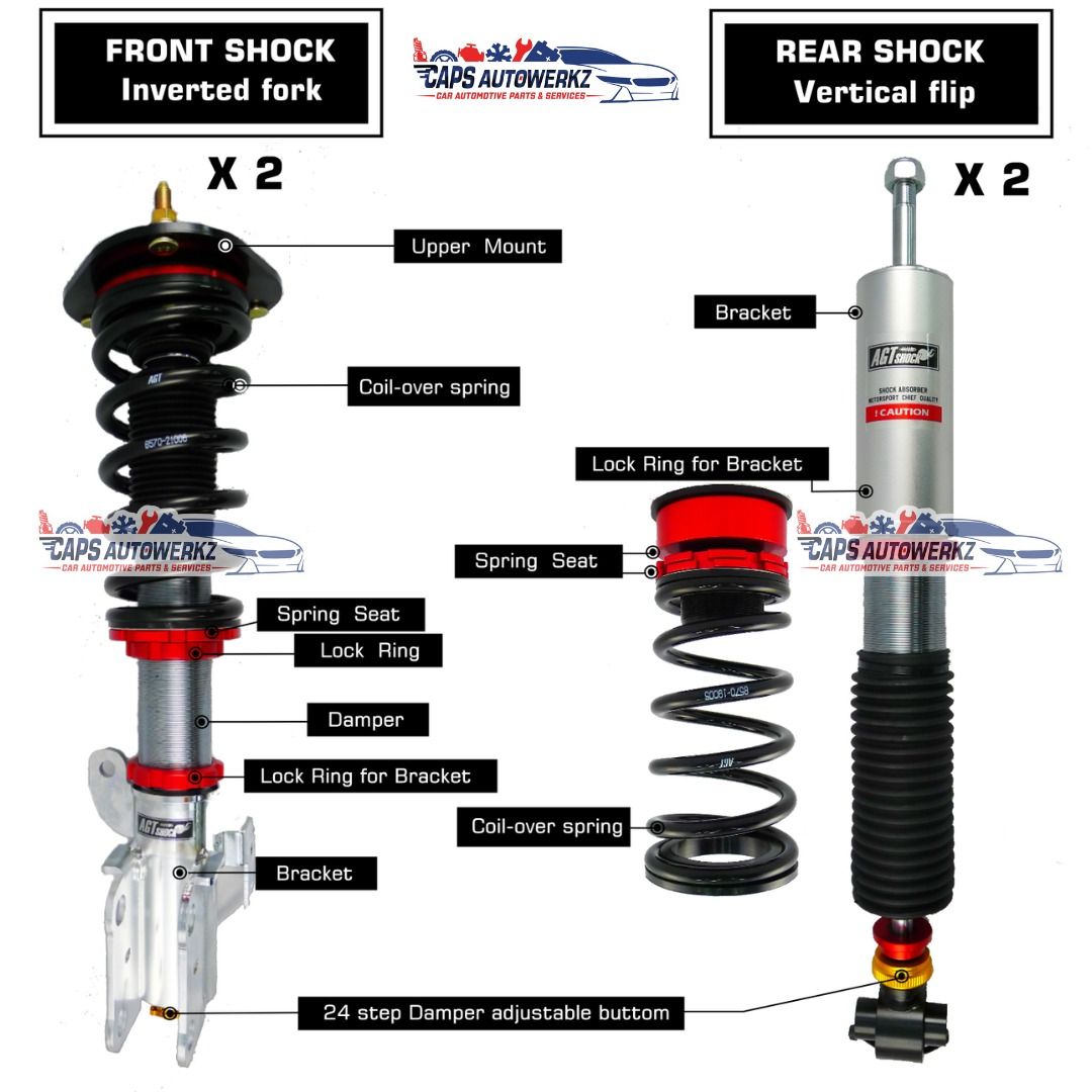 AGT Inverted Performance Coilovers / Adjustable Suspension for AUDI ...