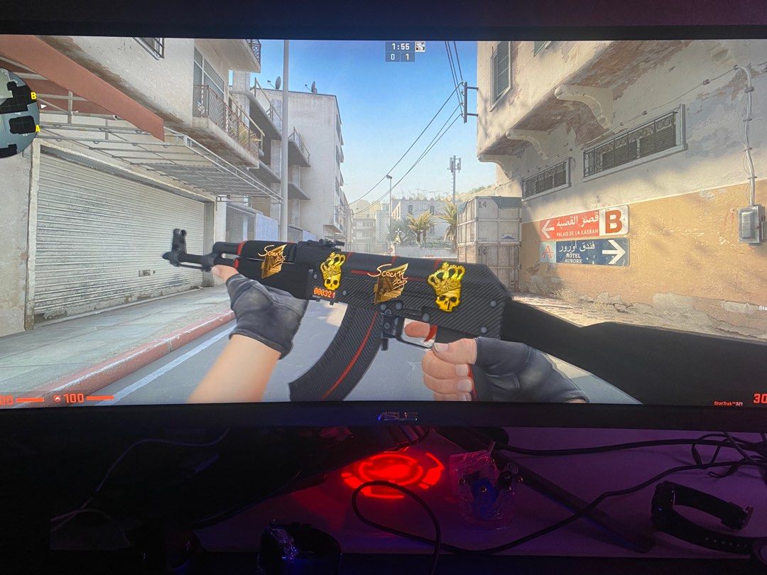 AK 47 RedLine 2x scream gold 2x crown foil stickers, Video Gaming ...