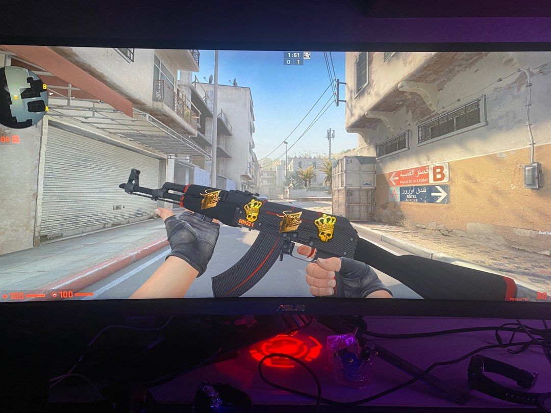 AK 47 RedLine 2x scream gold 2x crown foil stickers, Video Gaming ...