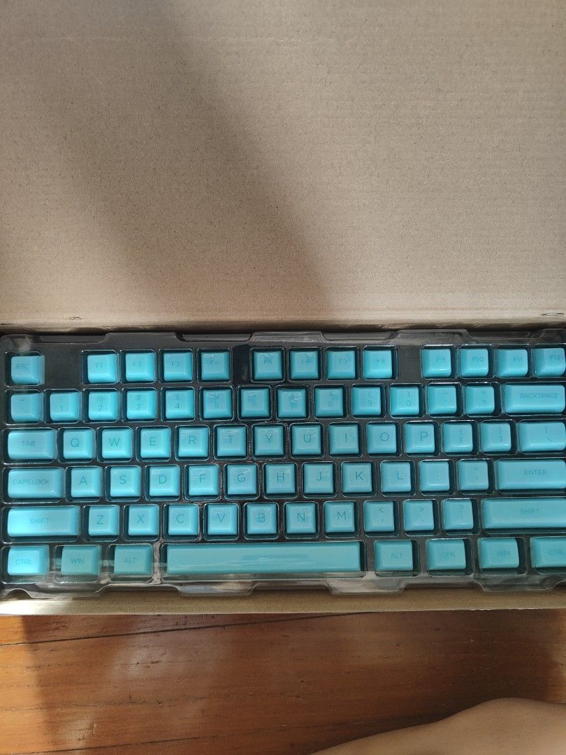 Akko clear blue keycaps (ASA profile), Computers & Tech, Parts ...