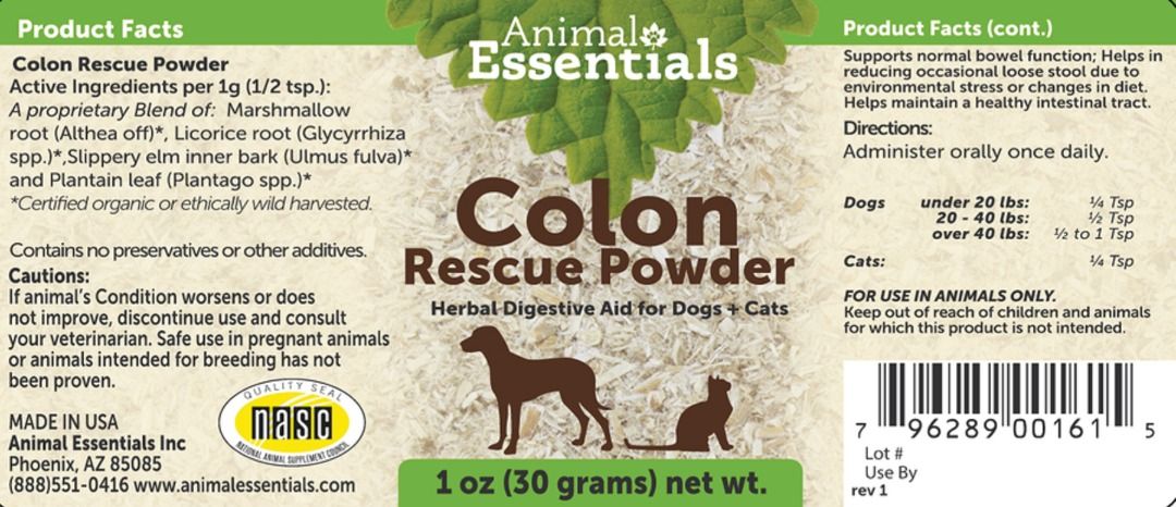 Animal Essentials Colon Rescue (Powder, 30g) | Digestive Diarrhea ...