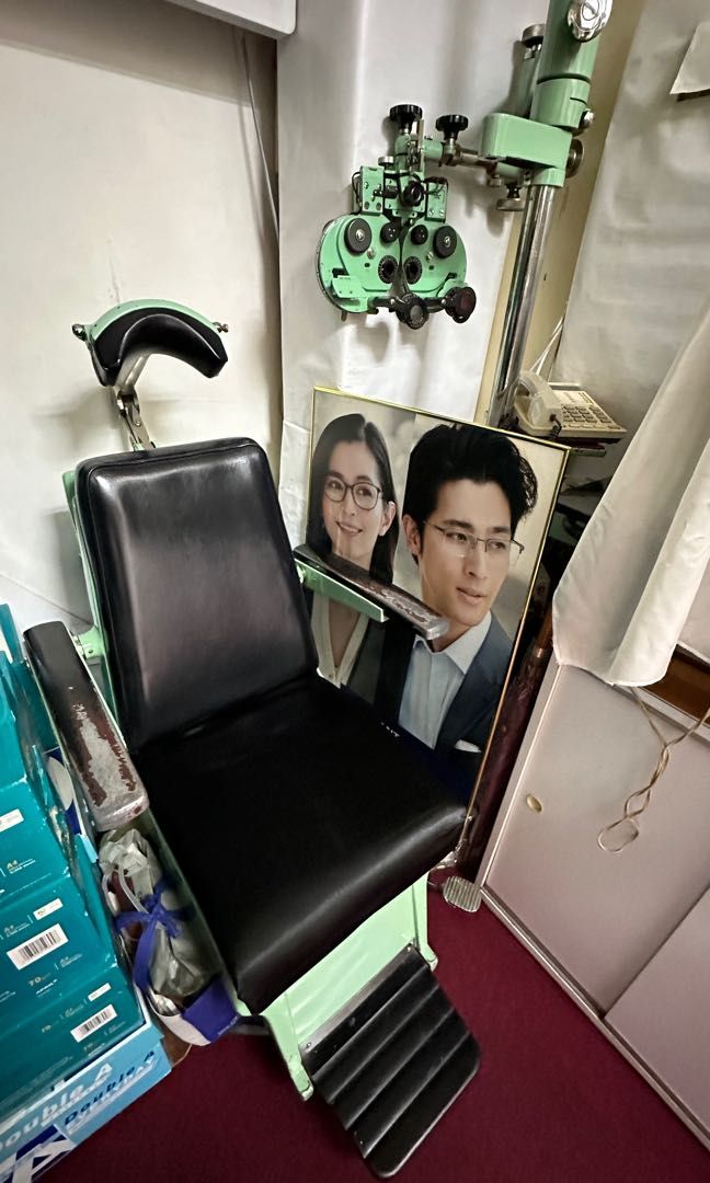 Antique functional Optician chair - original Japan, Furniture & Home ...