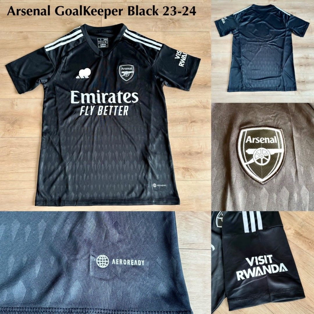 Arsenal gk jersey black 23/24, Men's Fashion, Activewear on Carousell