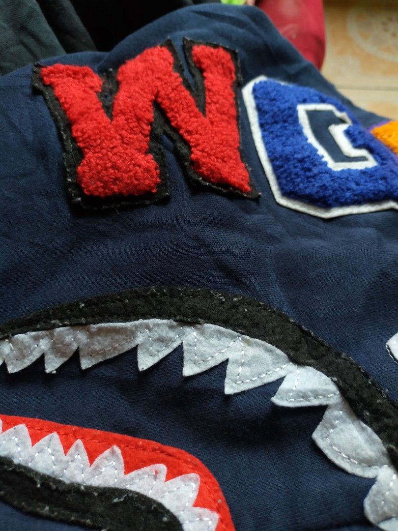 Bape shark varsity jacket, Men's Fashion, Coats, Jackets and Outerwear ...