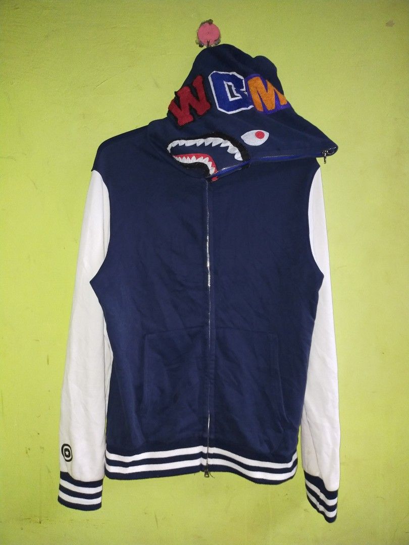 Bape shark varsity jacket, Men's Fashion, Coats, Jackets and Outerwear ...