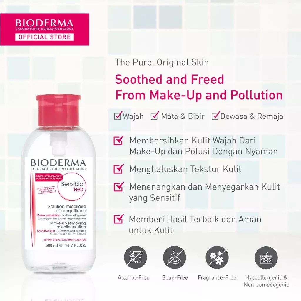 Bioderma Sensibio H2O, Kesehatan & Kecantikan, Kulit, Sabun & Tubuh di ...