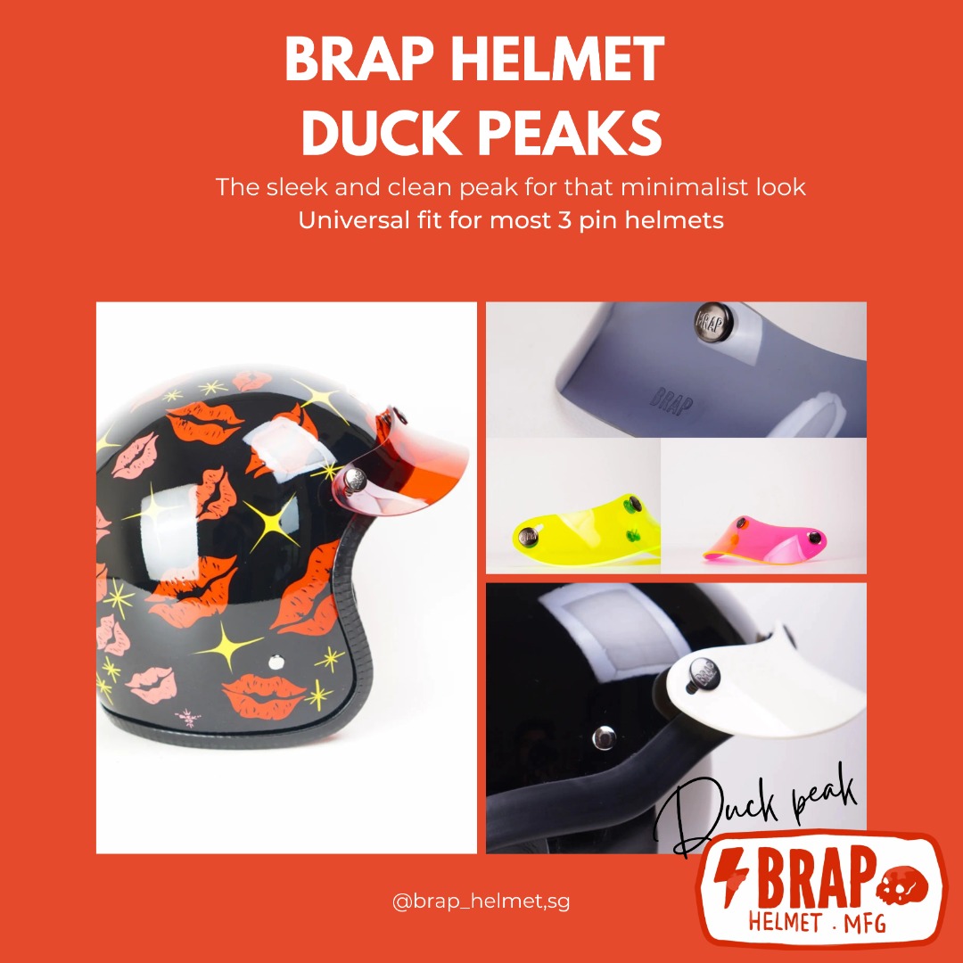 BRAP HELMET 3 PIN DUCK PEAKS, Motorcycles, Motorcycle Accessories on ...