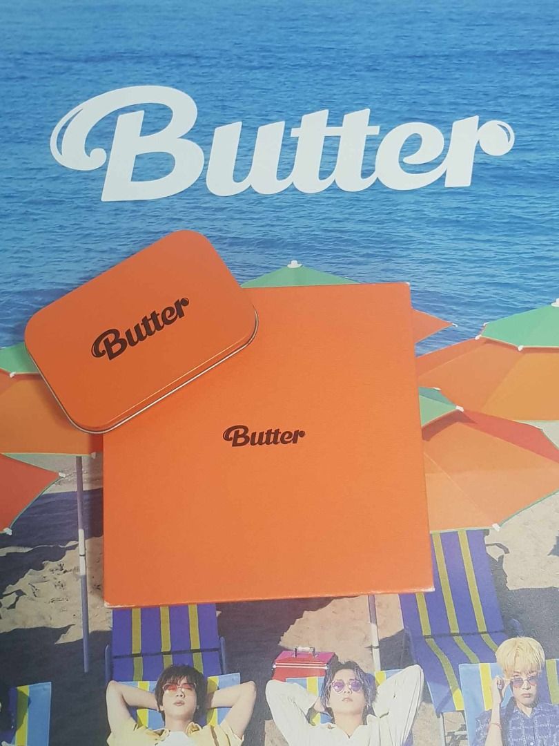 BTS butter unsealed album peach version w/ folded poster and weverse ...