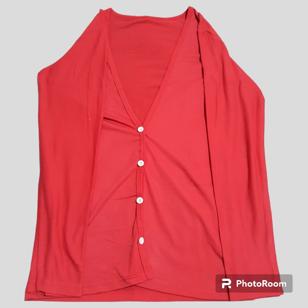 Cardigan Warna Merah, Fesyen Wanita, Pakaian Wanita, Baju Luaran di ...