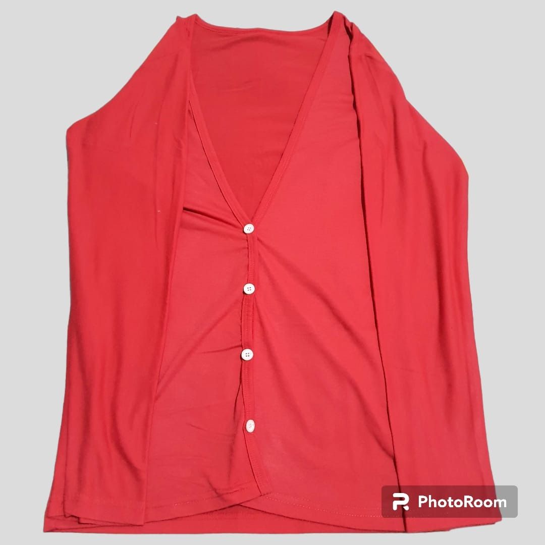 Cardigan Warna Merah, Fesyen Wanita, Pakaian Wanita, Baju Luaran di ...