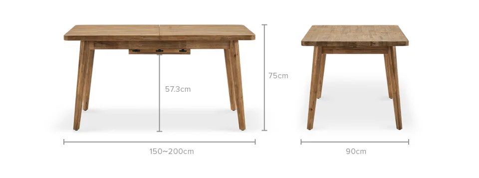 Castlery Seb Extendable Dining Table Solid Wood, Furniture & Home ...