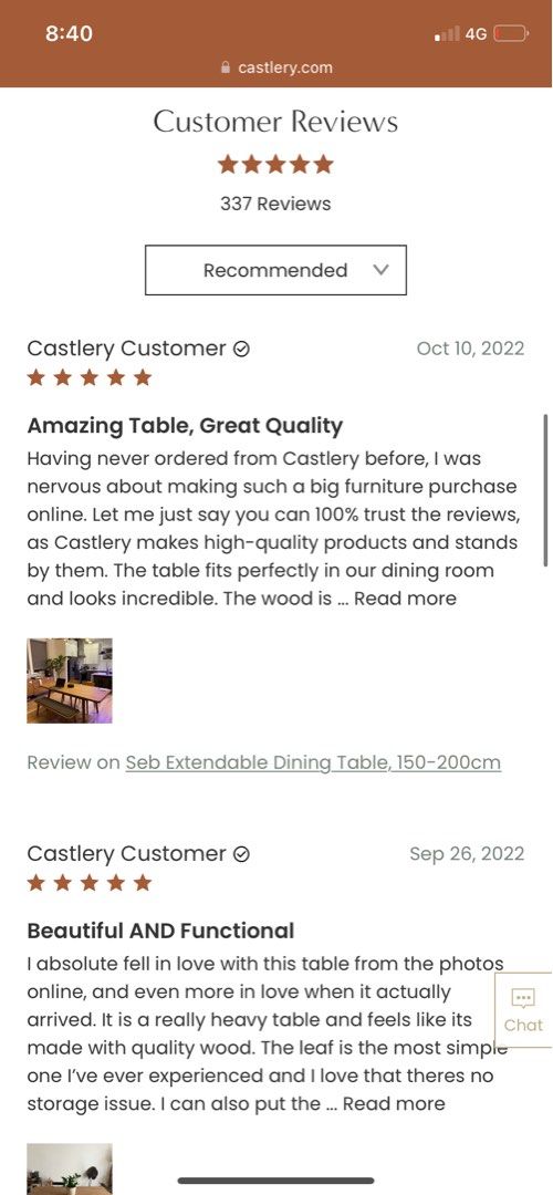 Castlery Seb Extendable Dining Table Solid Wood, Furniture & Home ...