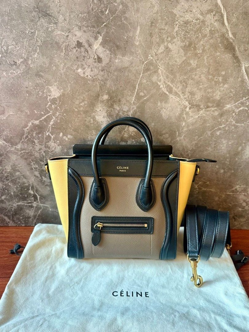 Celine nano luggage tricolor 2015, Barang Mewah, Tas & Dompet di Carousell