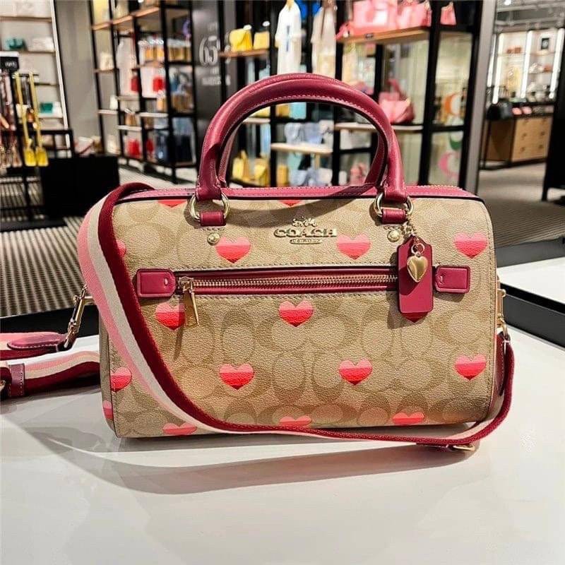 Coach Heart Print Boston Bag, Women's Fashion, Bags & Wallets, Cross ...
