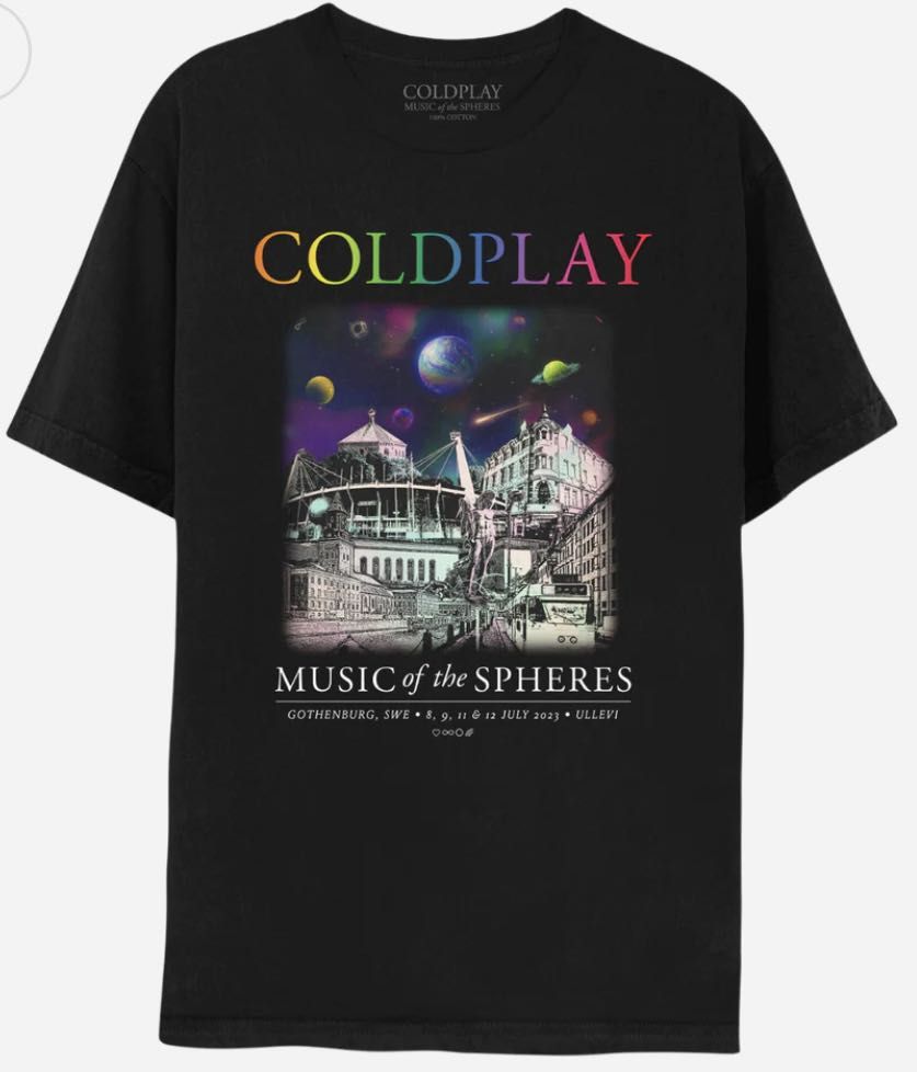 Coldplay Merch Music of The Spheres Gothenburg Limited Edition, Men's ...
