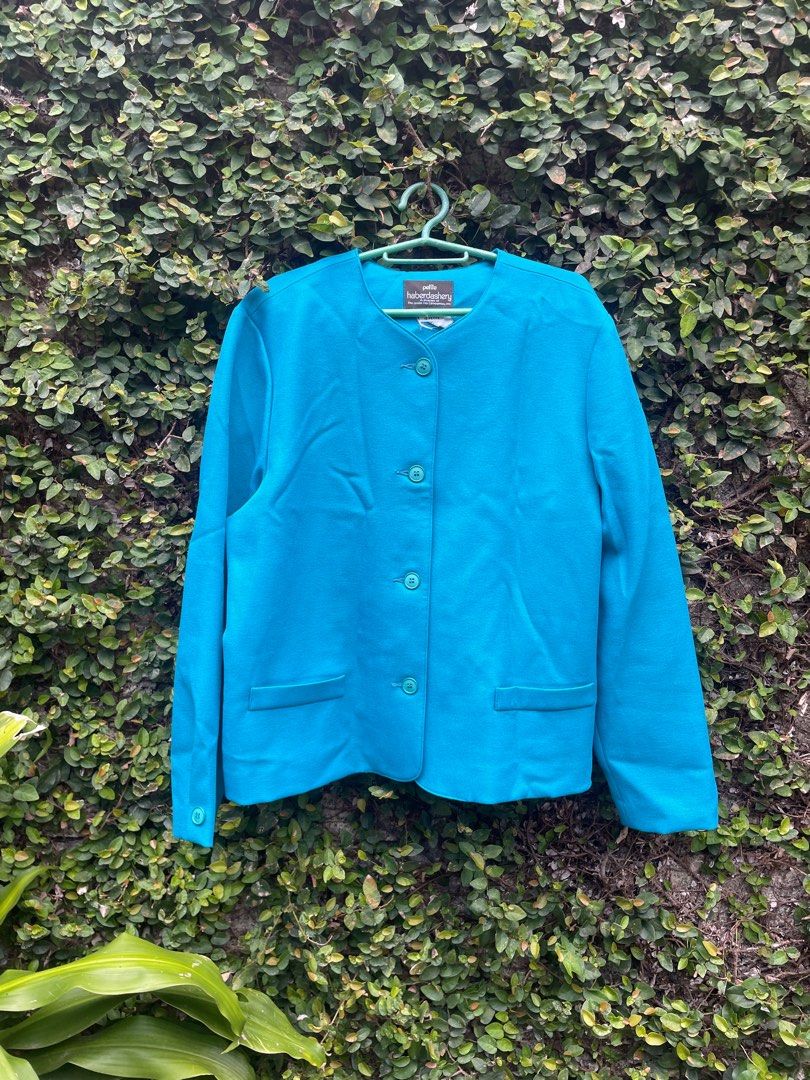 Cyan Coat, Women's Fashion, Coats, Jackets and Outerwear on Carousell