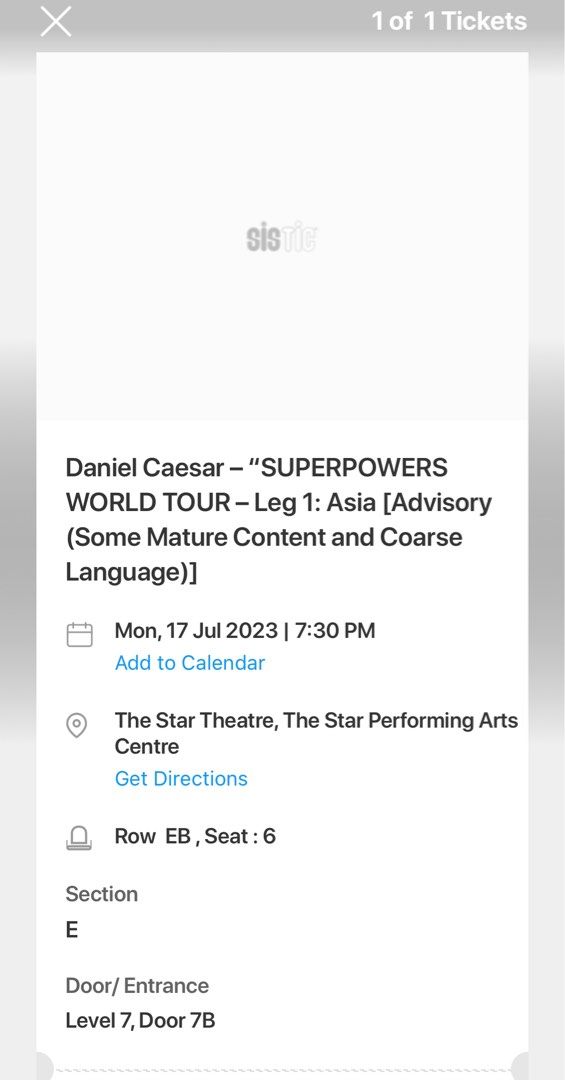 daniel caesar cat 2 tickets, Tickets & Vouchers, Event Tickets on Carousell