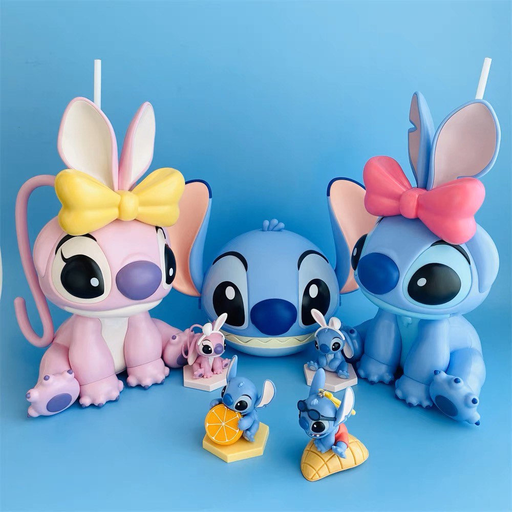 Disney Lilo & Stitch Angel Popcorn Bucket Cup Tumbler Figures Figurine ...