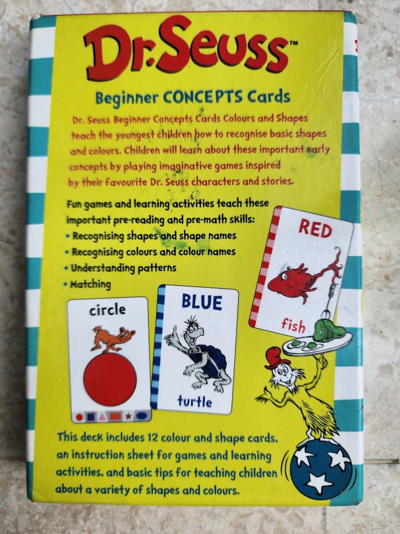 Dr Seuss Flash Cards Colours & Shapes, Babies & Kids, Infant Playtime ...