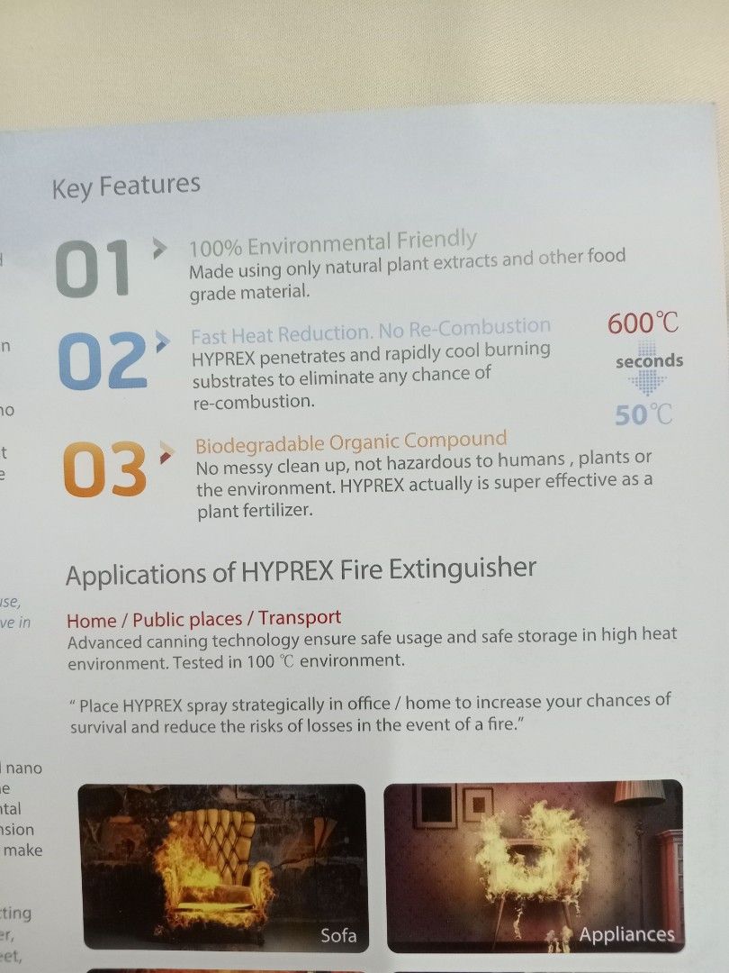 Eco friendly fire extinguisher Hyprex waterbase rapid cooling nano ...