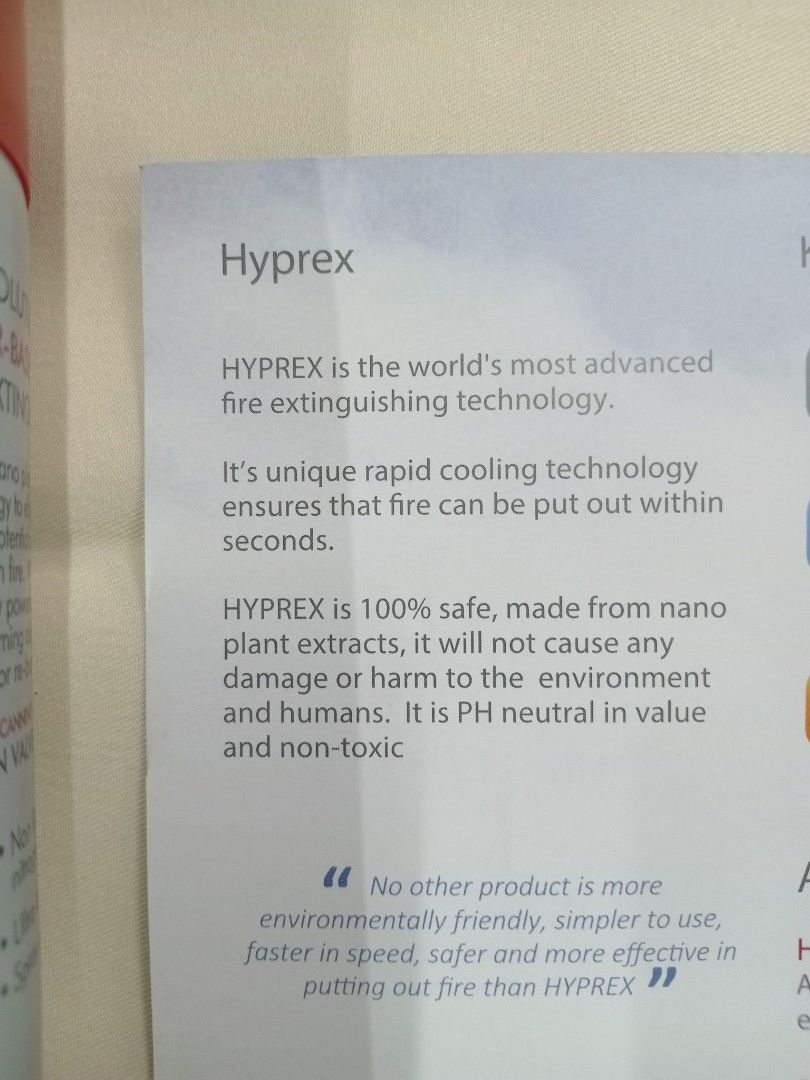 Eco friendly fire extinguisher Hyprex waterbase rapid cooling nano ...